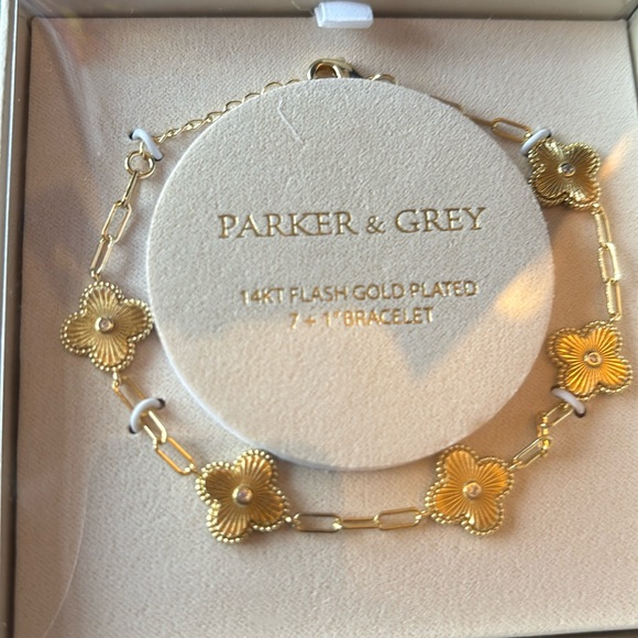 Parker | Jewelry | Parker Grey Gold Floral Bracelet Nwt | Poshmark